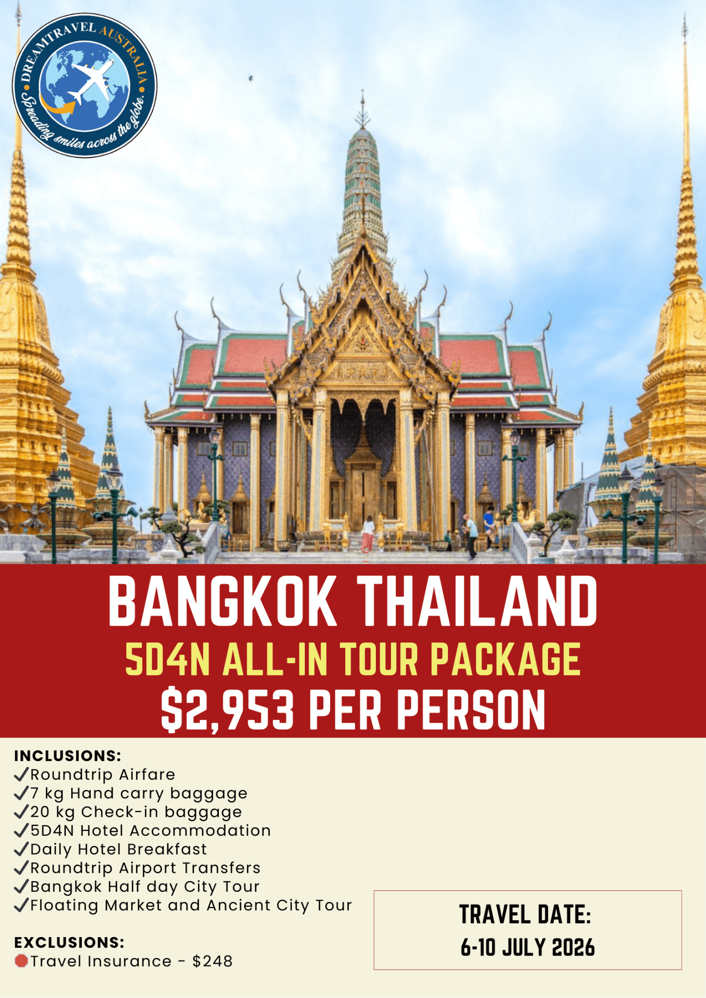 Bangkok Thailand Tour Package - DreamTravel Travel & Tours Website